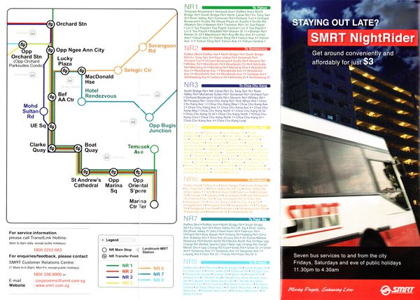 SMRT Buses Miscellaneous Brochures: NightRider - SgWiki