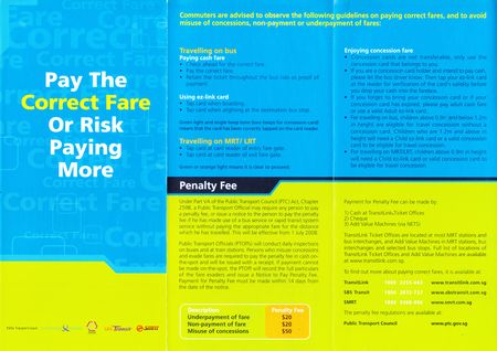 LTA and PTOs Collaboration: Fare Payment Brochures - SgWiki